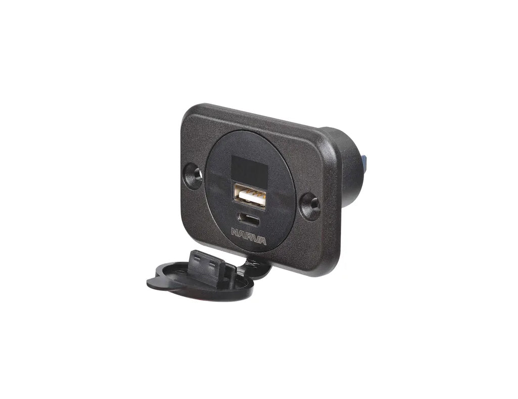 Narva HD USB/USB-C Socket with Volt/Amp Meter